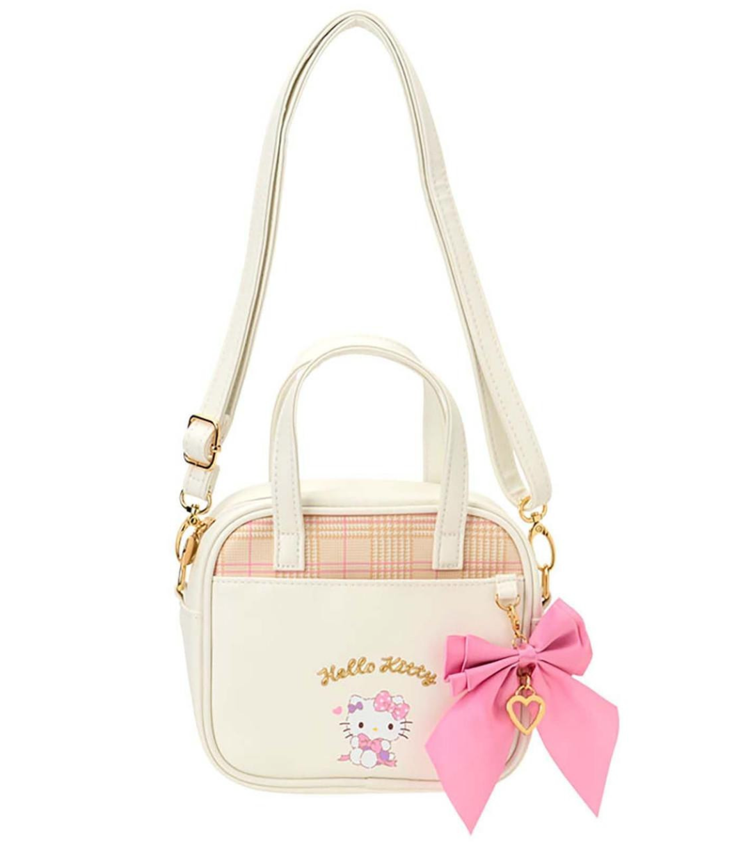 SANRIO ORIGINAL HELLO KITTY KIDS SHOULDER CROSSBODY BAG IVORY BIG RIBB ...