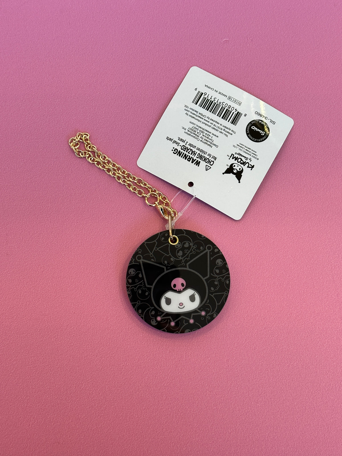 KUROMI SLIDE MIRROR W/KEY CHAIN SILHOUETTE — I Love My Kitty Shop